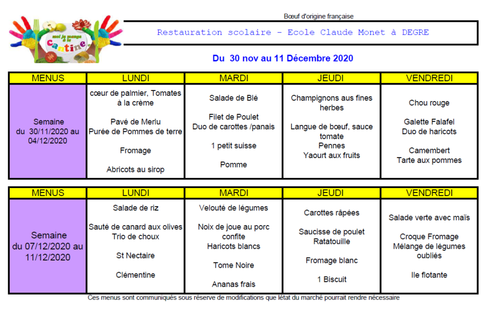 Restaurant et garderie • Degré